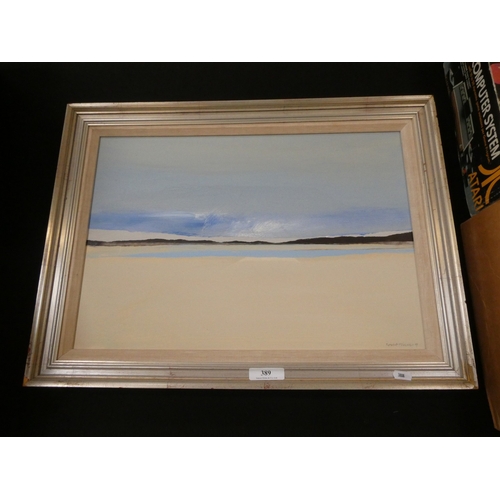 Robert Tilling RI - "A quiet beach, low tide" mixed medium signed and ...