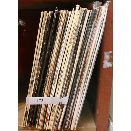 An accumulation of long playing records