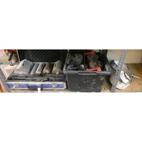 A Mexco dry diamond core bit drill set together with various other dry ...