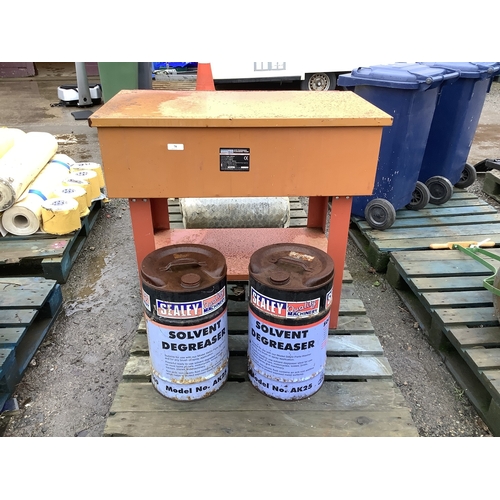 A heavy duty 85L Sealey parts cleaning tank SM223 air operated with ...