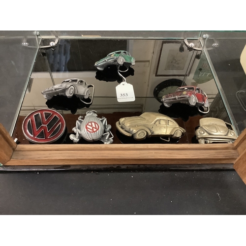 A collection of belt buckles