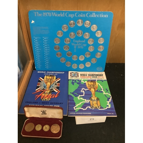 A set of 1970 World Cup coin collection coins, two 1966 World ...