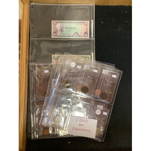 A varied assortment of vintage coinage and bank notes