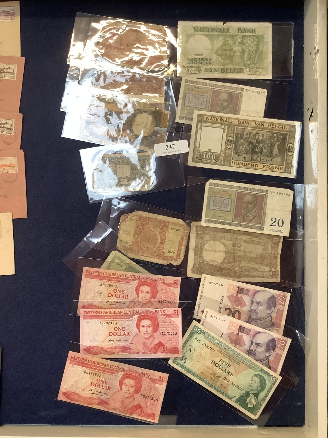 A varied assortment of vintage bank notes