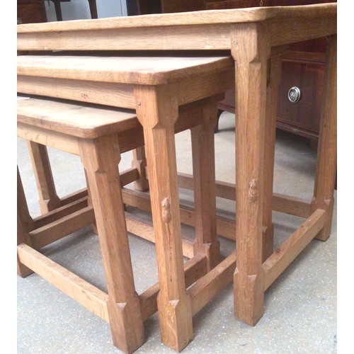 Mouseman Oak Nest of Tables