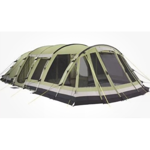 Outwell Wolf Lake 7 man tent and 3 aluminium camp beds