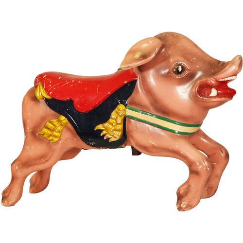 Fibreglass Pig from a Fairground Juvenile Dobby Set Approximately 21 ...