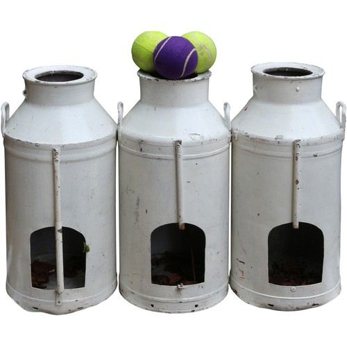Ball in Milk Churn Fairground Game set of 3 aluminium milk churns with ...