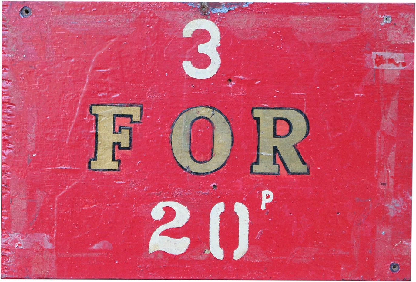 3 For 20p Sign Fairground Sign wooden sign with applied lettering ...