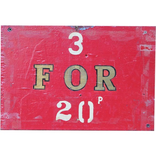 3 For 20p Sign Fairground Sign wooden sign with applied lettering ...