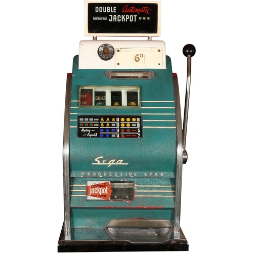 Sega Progressive Star Coin Operated One Arm Bandit Slot Machine in good ...