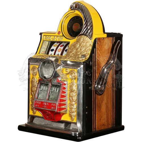 Rol-A-Top Diamond Bell Vintage Coin Operated One Arm Bandit Slot ...
