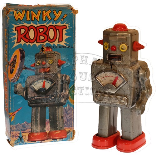 Winky Mechanical Robot by Yonezawa -with key, motor winds but not ...