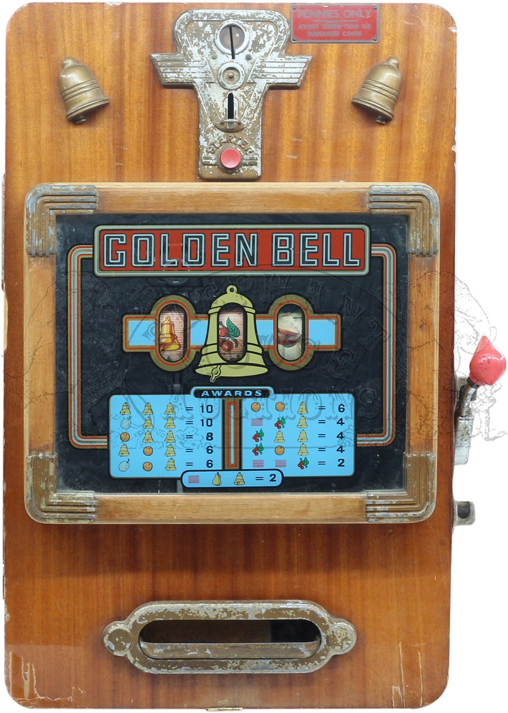 Golden Bell coin operated one arm bandit slot machine by Gunter Wulff ...