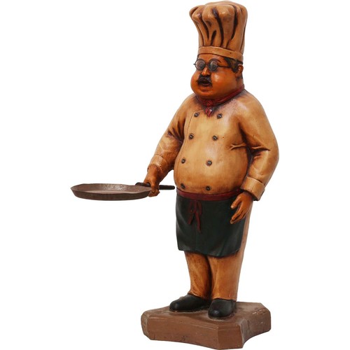 Chef Display Figure, holding (removeable) metal frying pan ...