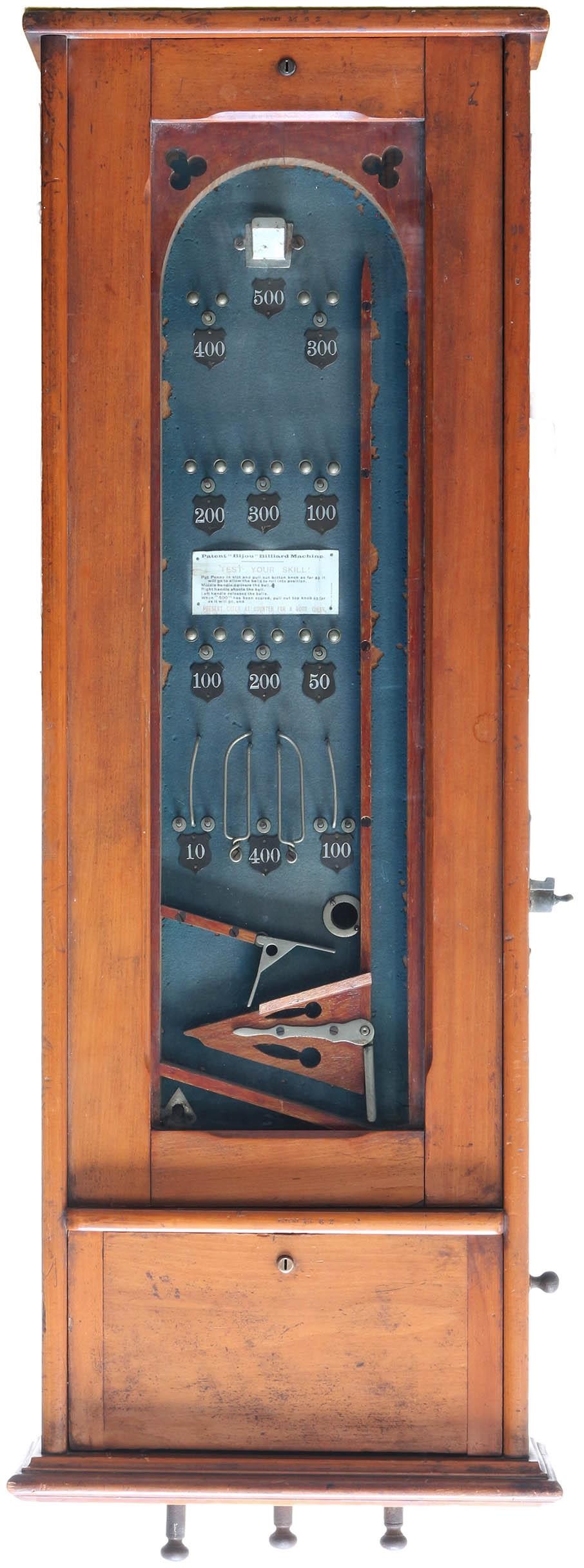 Patent "Bijou" Billiard Machine, c. 1900, very rare early machine, case ...