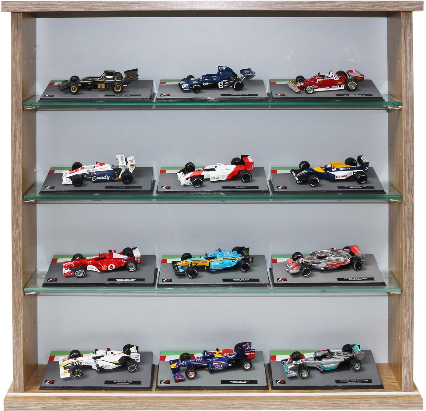 Display of 12 Formula 1 Model Cars, officially licensed models of F1 ...