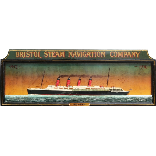 Bristol Steam Navigation Company Aquitania Sign, very nicely hand ...