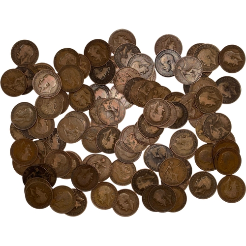 100 x George V Old Penny (1d) Coins by The Royal Mint, good sorted ...