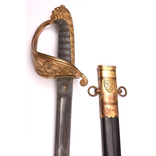 A good scarce mid 19th century naval officer’s sword of the Royal ...