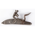 A detached flintlock lock for a sporting gun, c 1800, plate 6" signed ...