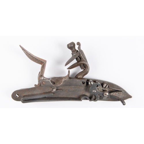 A detached flintlock lock for a sporting gun, c 1800, plate 6" signed ...