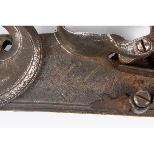 A detached flintlock lock for a sporting gun, c 1800, plate 6" signed ...