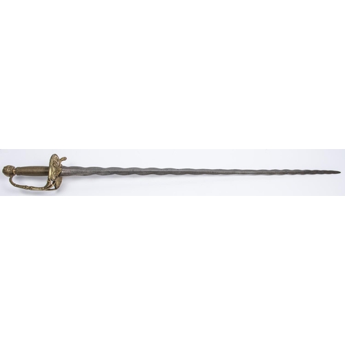 A good English officer's broadsword, c 1680, flamboyant blade 32½" of ...