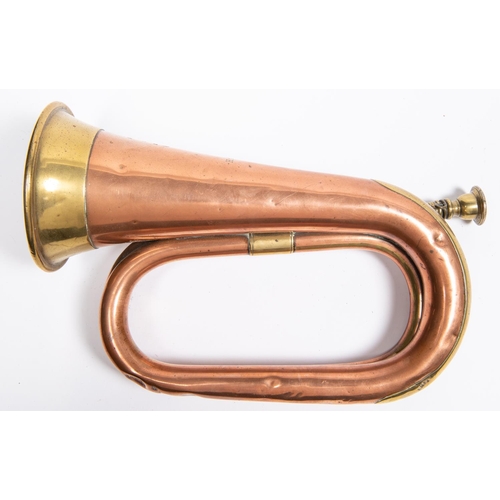A brass mounted copper bugle, by Butler, Haymarket London & Dublin ...