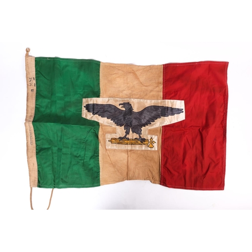 An Italian Fascist flag, 36" x 23", red, white and green with eagle ...