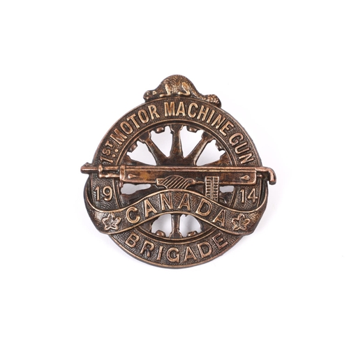 A WWI C.E.F. cap badge of the 1st Canadian Motor Machine Gun Brigade ...