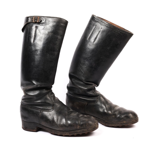 Original WWII German leather high leg boots, hob nail to soles, GC £40-60