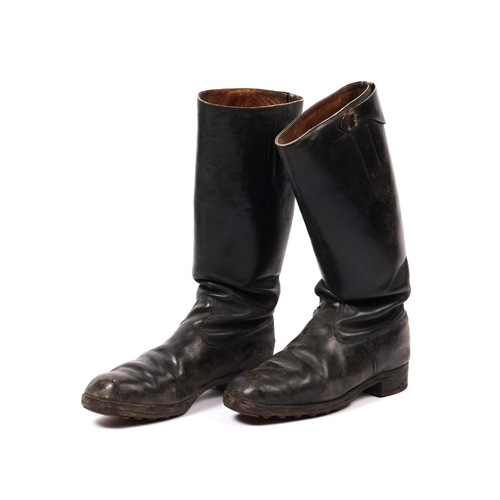 Original WWII German leather high leg boots, hob nail to soles, GC £40-60