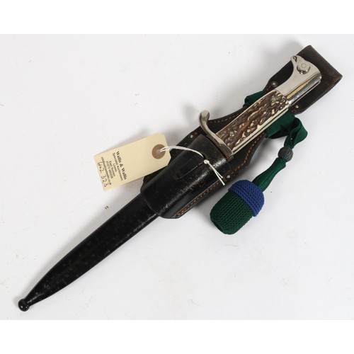 A Third Reich parade bayonet, plated blade 8" by Eickhorn, plated hilt ...