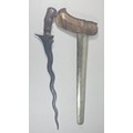 A Javanese dagger Kris, wavy blade 34cms, 19th century or earlier ...