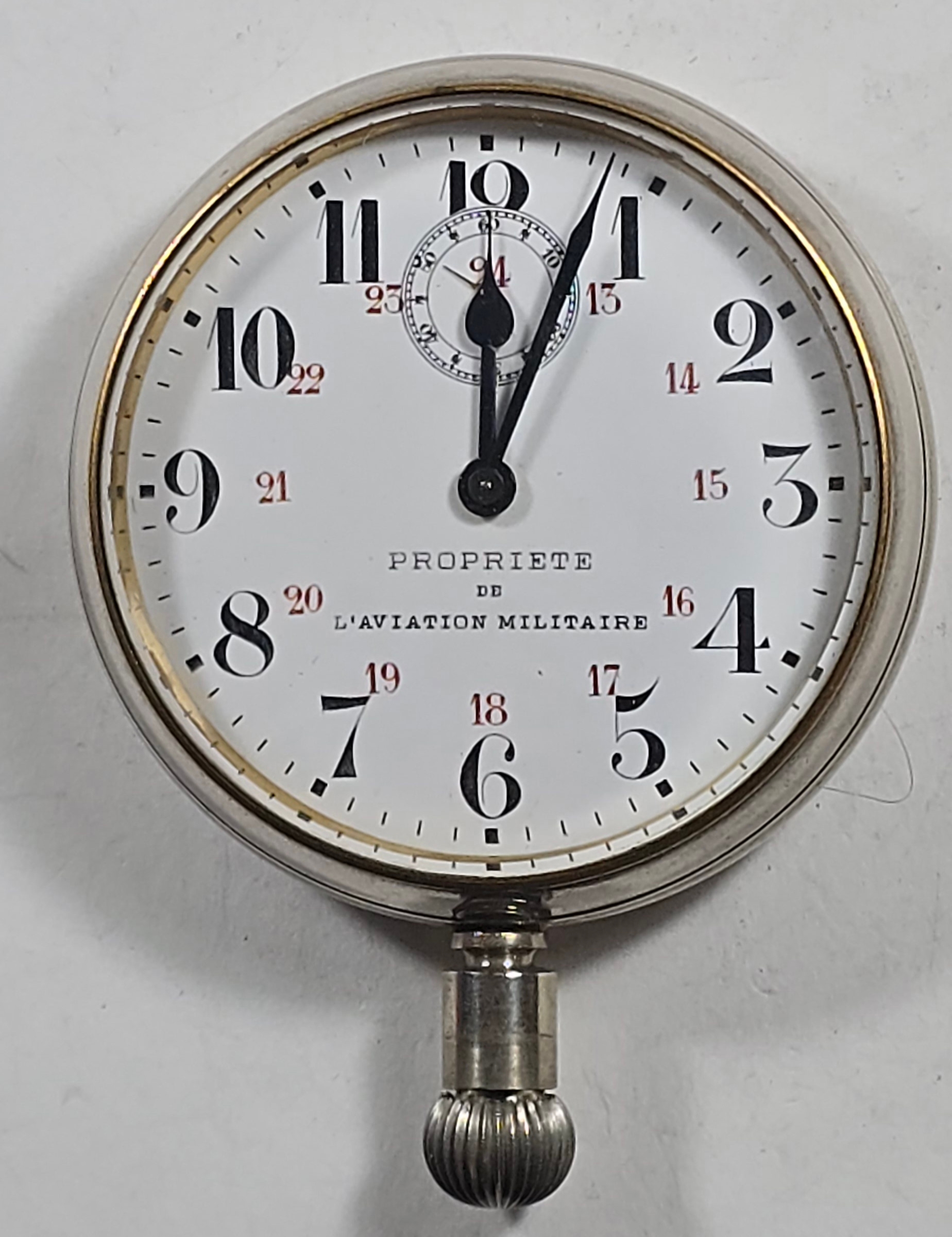 A rare WWI period French aircraft cockpit clock, the dial market ...