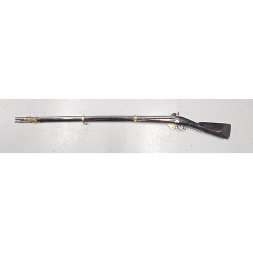 A Russian M.1845 Percussion Musket, back action lock dated 1853 with ...