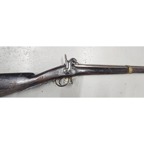 A Russian M.1845 Percussion Musket, back action lock dated 1853 with ...