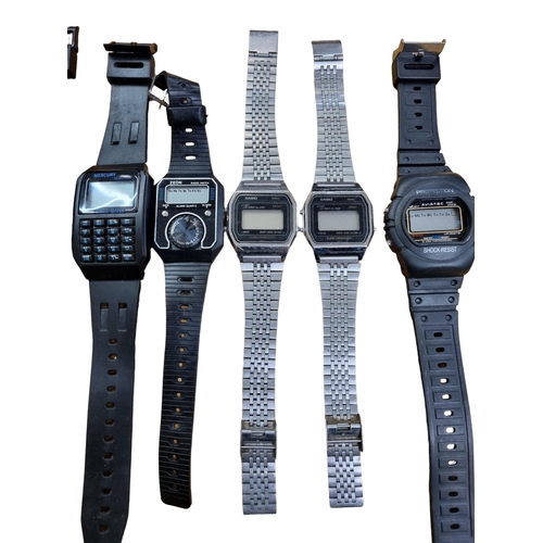 An Interesting Group of Retro Digital Watches including Calculator ...