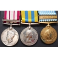 Naval GSM with Malaya clasp, Korea Medal 1951, UN Korea Medal; to C/SSX ...