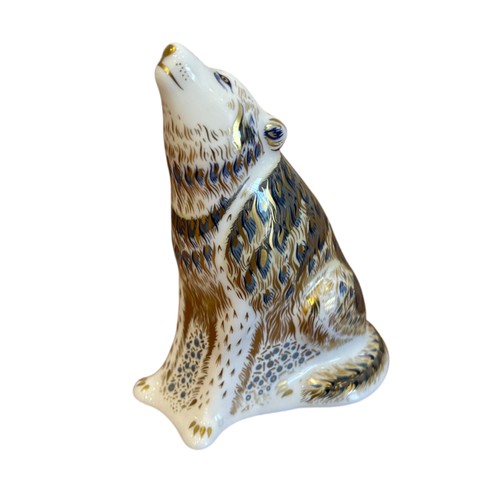 Royal Crown Derby paperweight, Wolf, 13cm, a limited edition of 2,500 ...