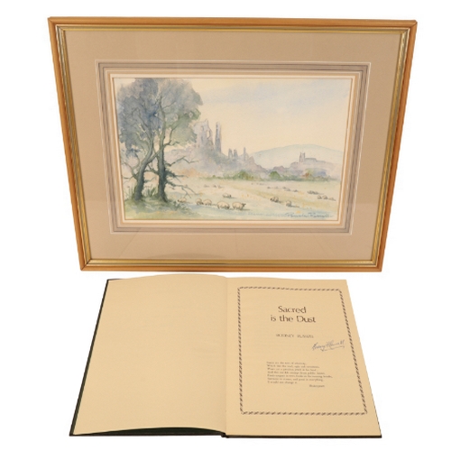 RODNEY AND PAMELA RUSSELL: A painting of Corfe Castle from the meadows ...