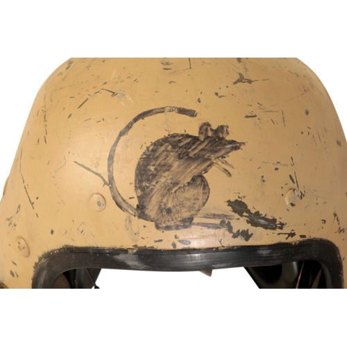 DESERT RATS: A TANK HELMET made by Amplivox Ltd, with a military crows ...
