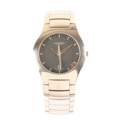 LONGINES: A GENTLEMAN'S STAINLESS STEEL BRACELET WATCH with a quartz ...