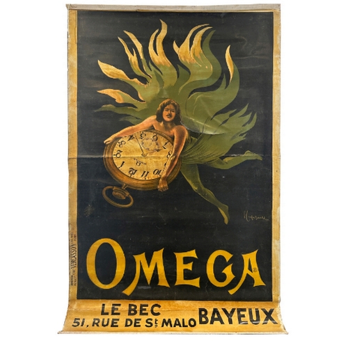 OMEGA: A FRENCH VINTAGE SHOP POSTER circa 1910, advertising Omega ...