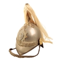 A REPRODUCTION FIRST DRAGOONS DRESS HELMET with leather lining and a ...