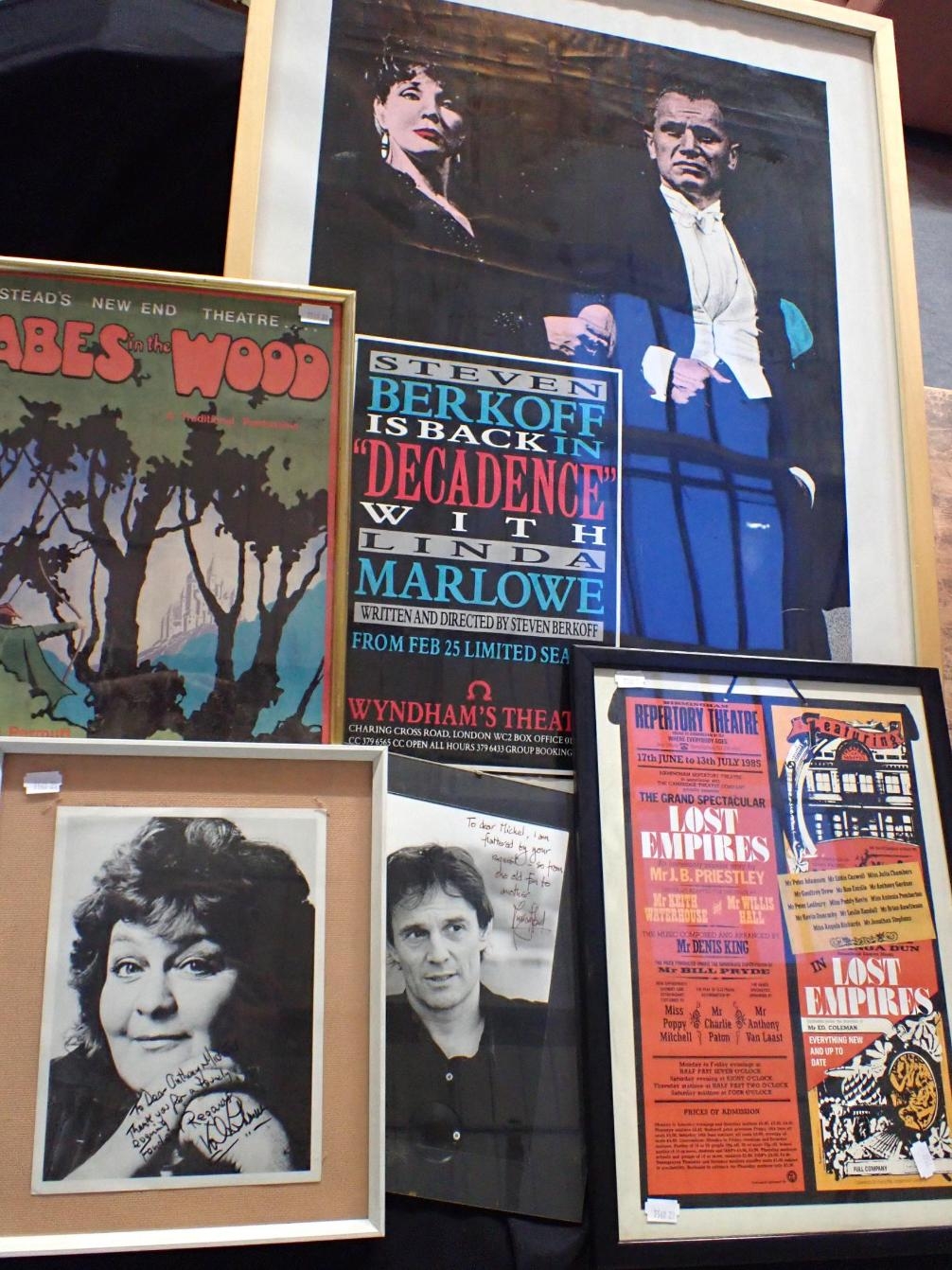 A FRAMED POSTER FOR STEVEN BERKOFF IN 'DECADENCE' Wyndham's Theatre ...