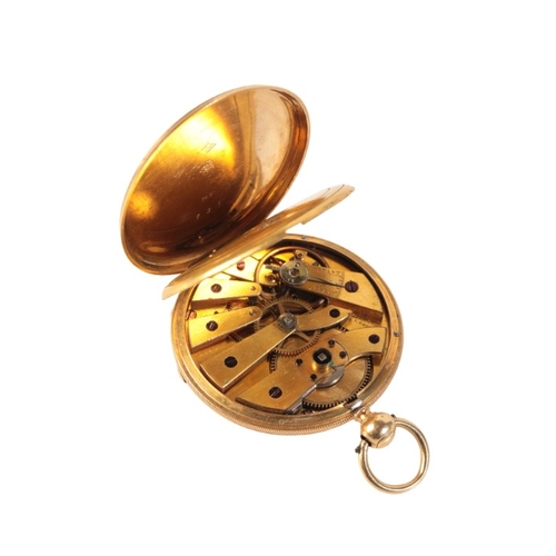 A LADY'S 18K GOLD POCKET WATCH with key wind movement, the gold dial ...
