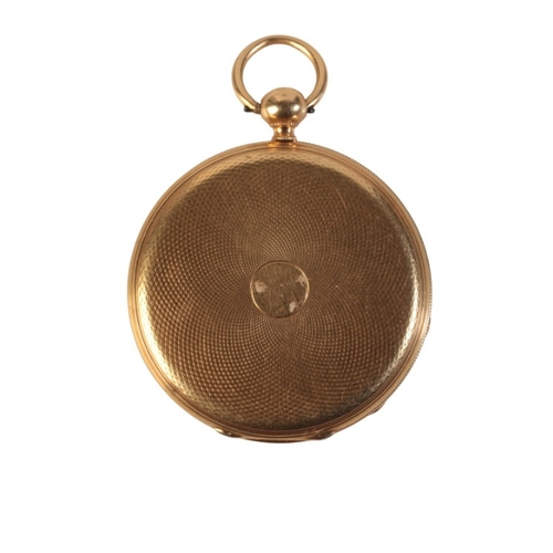 A LADY'S 18K GOLD POCKET WATCH with key wind movement, the gold dial ...