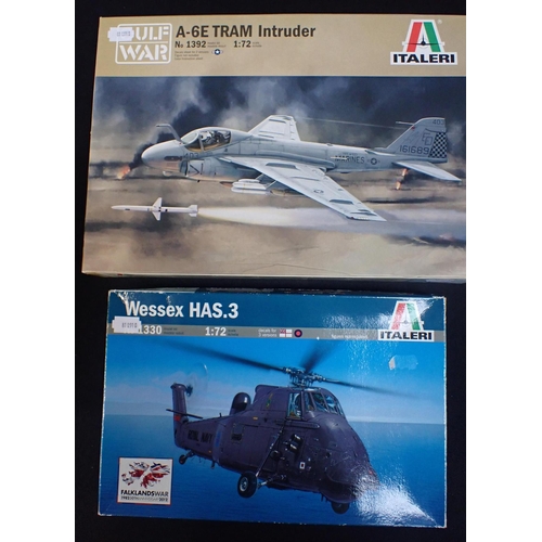FOUR ITALERI BOXED MODEL KITS including A-6E TRAM Intruder, AS.51 Horsa ...
